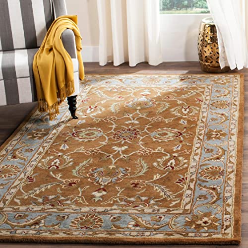 SAFAVIEH Heritage Collection 7'6" x 9'6" Brown / Blue HG812A Handmade Traditional Oriental Premium Wool Area Rug