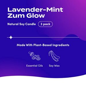 Zum Glow Soy Candle - Lavender-Mint - 7 oz (3 Pack)