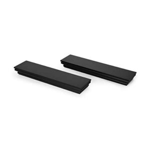 melannco floating wall mounted moulding shelf, set of 2, black – 5238437