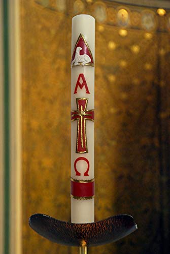 Large 18in (45cm) Easter Paschal Candle Cirio Lent Pascual Semana Santa Holy Week