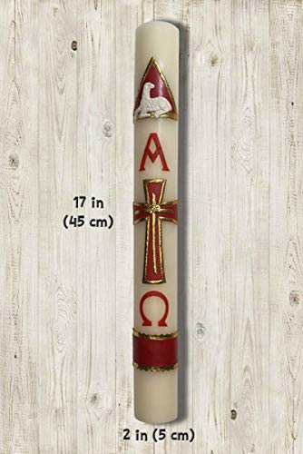 Large 18in (45cm) Easter Paschal Candle Cirio Lent Pascual Semana Santa Holy Week