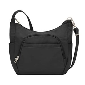 travelon anti-theft cross-body bucket bag, black, one size