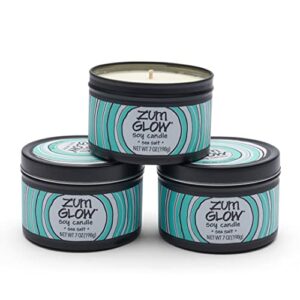 zum glow soy candle – sea salt – 7 oz (3 pack)