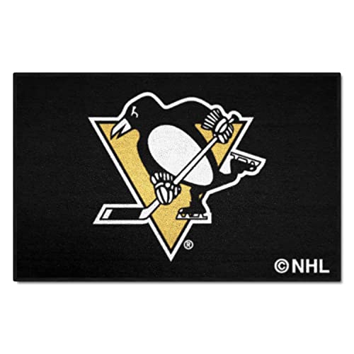 FANMATS 10272 Pittsburgh Penguins Starter Mat Accent Rug - 19in. x 30in. | Sports Fan Home Decor Rug and Tailgating Mat