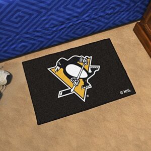 FANMATS 10272 Pittsburgh Penguins Starter Mat Accent Rug - 19in. x 30in. | Sports Fan Home Decor Rug and Tailgating Mat