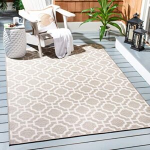 safavieh lakeside collection 5’3′ x 7’7′ beige/taupe lak247b indoor/ outdoor non-shedding easy scrubbing patio backyard porch deck mudroom area-rug