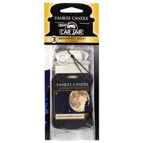 Yankee Candle Paper Car Jar Hanging Air Freshener MidSummer's Night Scent - 3 Pack