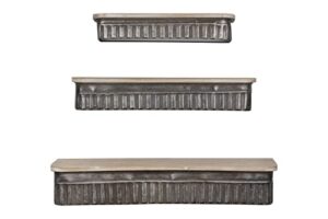 creative co-op metal & wood wall shelves (set of 3 sizes)