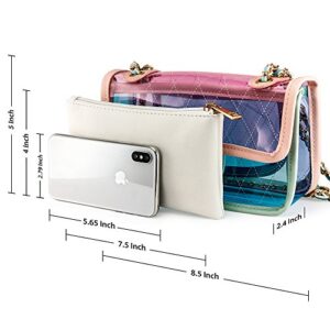 Oct17 Women Transparent PVC Plastic Cross body Durable Summer Shoulder Bag Clear Jelly Purse - Pink