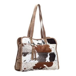 myra bag stripes cowhide tote bag s-1164