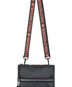 Harley-Davidson Women's Rubber #1 Logo Crossbody Sling Purse - Black/Rust