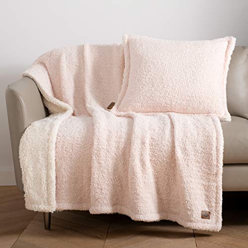 UGG Ana Knit Throw Blanket - Plush Oversized Reversible Accent Blanket - 50” x 70” - Shell