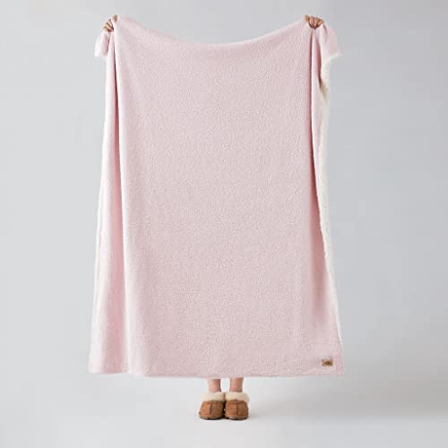 UGG Ana Knit Throw Blanket - Plush Oversized Reversible Accent Blanket - 50” x 70” - Shell