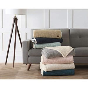 UGG Ana Knit Throw Blanket - Plush Oversized Reversible Accent Blanket - 50” x 70” - Shell