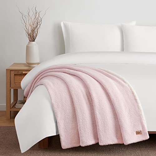 UGG Ana Knit Throw Blanket - Plush Oversized Reversible Accent Blanket - 50” x 70” - Shell