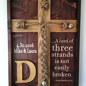 BC Plaxidermy Wedding Unity Ceremony - Tie The Knot Braid w/Ecclesiastes 4:12 Scripture and Personalized Names/Dates