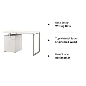 COASTER Brennan 3-Drawer Reversible set up Office Desk | White.