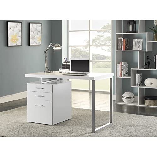 COASTER Brennan 3-Drawer Reversible set up Office Desk | White.