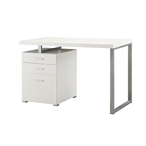 COASTER Brennan 3-Drawer Reversible set up Office Desk | White.