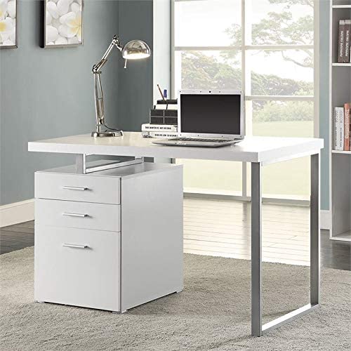 COASTER Brennan 3-Drawer Reversible set up Office Desk | White.