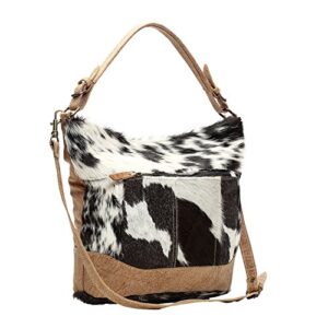 myra bag dual strap cowhide & leather tote bag s-1168