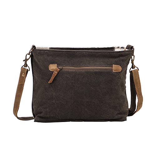 Myra Bag Cerulean Upcycled Canvas & Cowhide Shoulder Bag S-1431