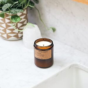 P.F. Candle Co. Amber & Moss Classic Standard Scented Soy Wax Candle (7.2 oz) 40-50 Hour Burn Time, Cotton Wick, Amber Glass Jar