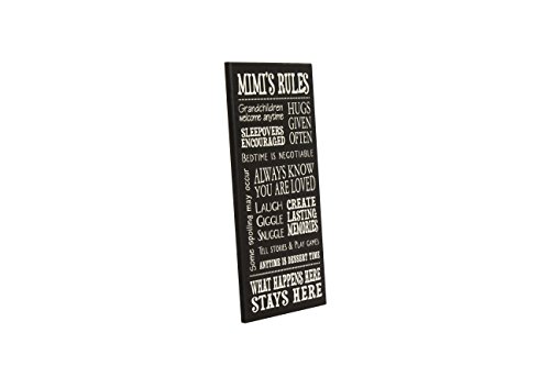 My Word! Mimi's Rules Decorative Sign, Black with Cream Lettering, 8.5x16