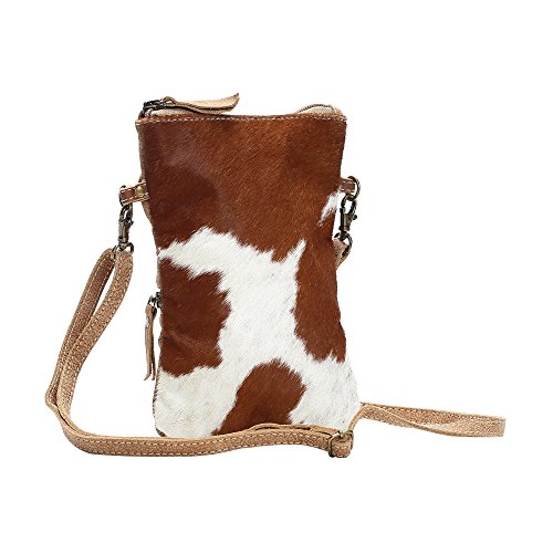 Myra Bag White & Brown Cowhide Crossbody Bag S-1173