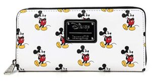 loungefly disney classic mickey mouse all over print zip wallet (one size, multi)