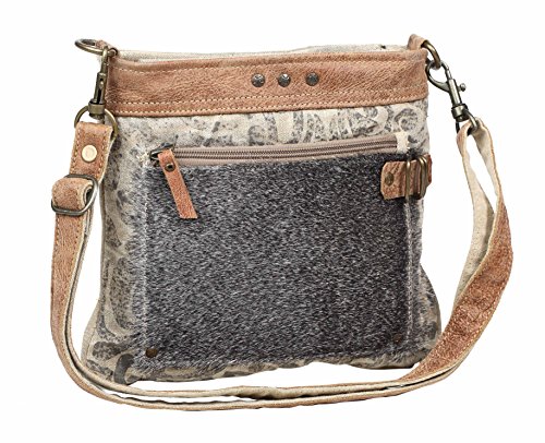 Myra Bag Hide & Floral Upcycled Canvas Crossbody Bag S-1202