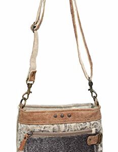 Myra Bag Hide & Floral Upcycled Canvas Crossbody Bag S-1202