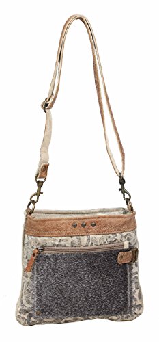 Myra Bag Hide & Floral Upcycled Canvas Crossbody Bag S-1202