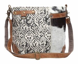 myra bag cowhide & cotton shoulder bag s-1129