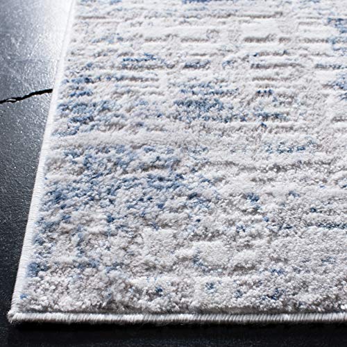 SAFAVIEH Amelia Collection 9' x 12' Blue/Grey ALA786M Modern Abstract Distressed Non-Shedding Living Room Bedroom Dining Home Office Area Rug