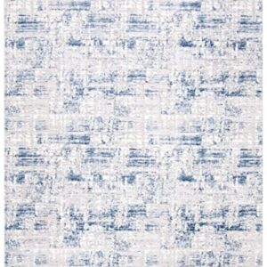 SAFAVIEH Amelia Collection 9' x 12' Blue/Grey ALA786M Modern Abstract Distressed Non-Shedding Living Room Bedroom Dining Home Office Area Rug