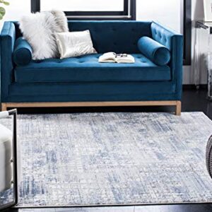 SAFAVIEH Amelia Collection 9' x 12' Blue/Grey ALA786M Modern Abstract Distressed Non-Shedding Living Room Bedroom Dining Home Office Area Rug