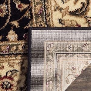 SAFAVIEH Lyndhurst Collection 4' x 6' Black/Ivory LNH316B Traditional Oriental Non-Shedding Living Room Bedroom Accent Rug