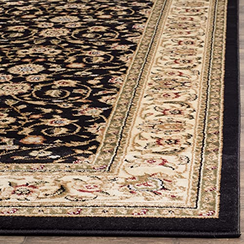 SAFAVIEH Lyndhurst Collection 4' x 6' Black/Ivory LNH316B Traditional Oriental Non-Shedding Living Room Bedroom Accent Rug