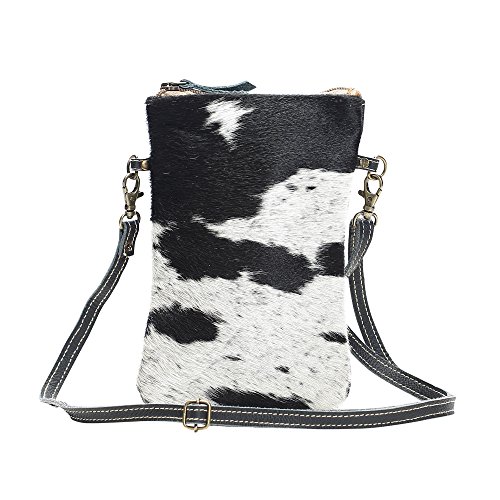 Myra Bag White & Black Cowhide Crossbody Bag S-1174