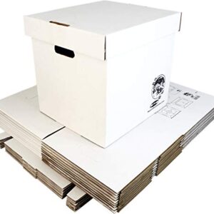 12" Vinyl Record Storage Box - Sturdy Cardboard with Removable Lid - Holds up to 90 Records or Laser Discs - Set of 10 Boxes #12BC13