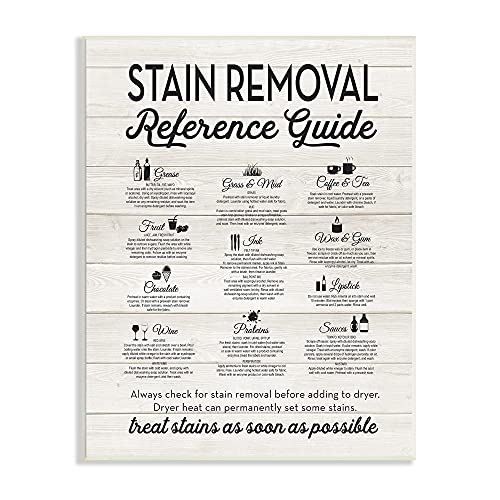 Stupell Industries Stain Removal Reference Guide Typography Wall Plaque, 10 x 15, Design by Artist Lettered and Lined