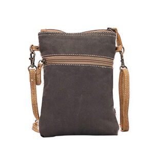 Myra Bag Bloom Bleach Upcycled Canvas & Cowhide Small Crossbody Bag S-1501