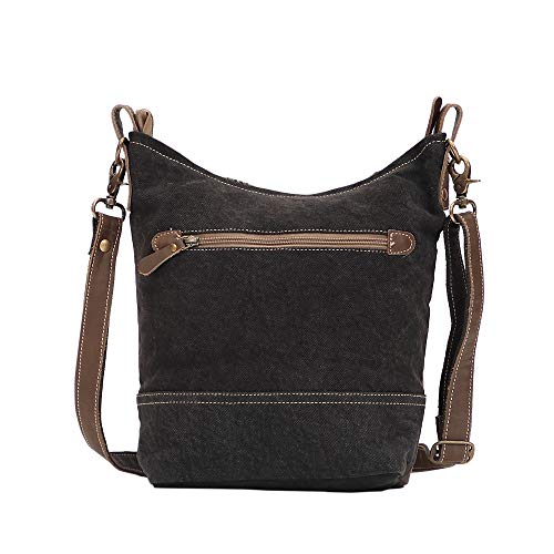 Myra Bag Solidaster Upcycled Canvas & Leather Shoulder Bag S-1525