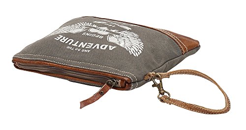 Myra Bag Adventure Begins Upcycled Canvas Wristlet Bag S-1020