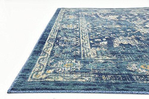 Unique Loom Oslo Collection Traditional Botanical Navy Blue Area Rug (6' x 9')