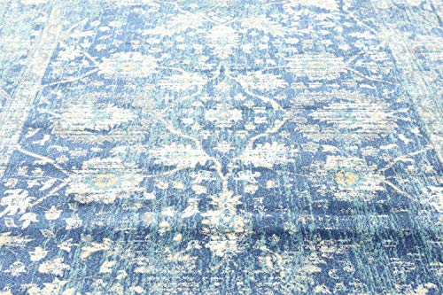 Unique Loom Oslo Collection Traditional Botanical Navy Blue Area Rug (6' x 9')