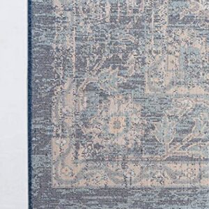 Unique Loom Oslo Collection Traditional Botanical Navy Blue Area Rug (6' x 9')