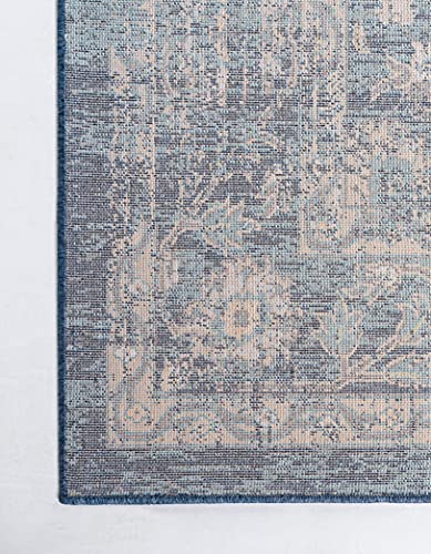 Unique Loom Oslo Collection Traditional Botanical Navy Blue Area Rug (6' x 9')