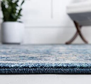 Unique Loom Oslo Collection Traditional Botanical Navy Blue Area Rug (6' x 9')